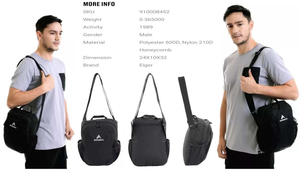 EIGER WANDERS 10“ TABLET SHOULDER BAG 5L BLACK || 910008452 || TAS ...