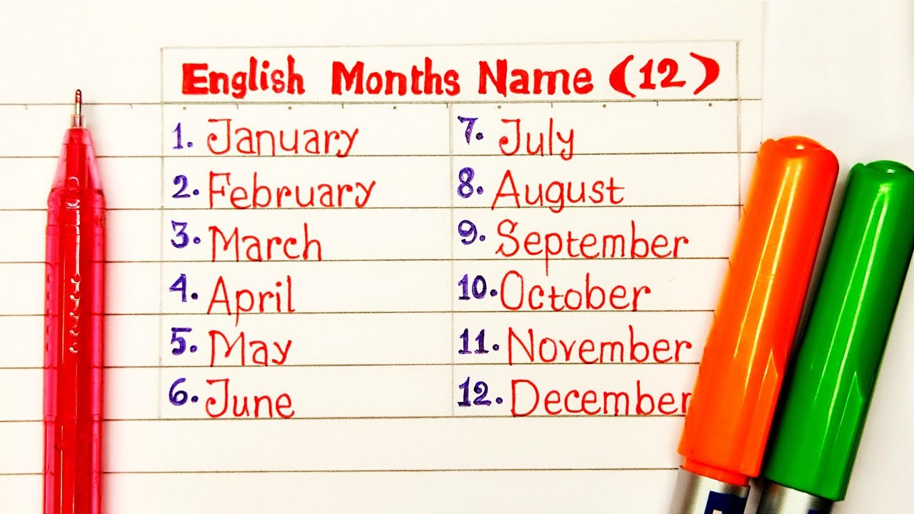 12 Months Name in English // January February March....... // English ...