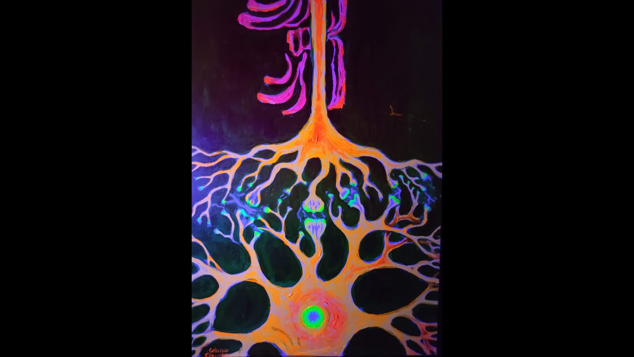 Synapses, the making of a fluorescent painting about neurons - YouTube