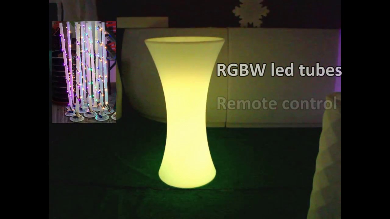 high top light up LED cocktail table color changing - YouTube