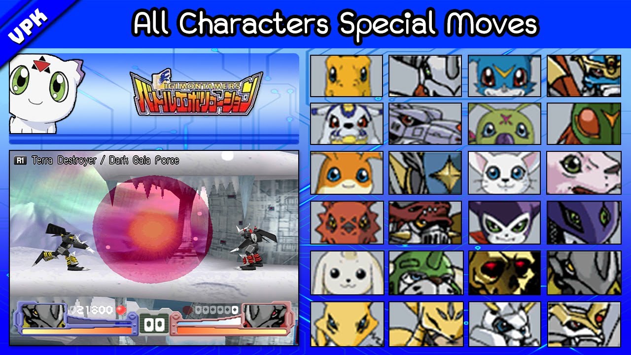 Digimon Rumble Arena [PS1] - All Characters Special Moves and Ultimate ...
