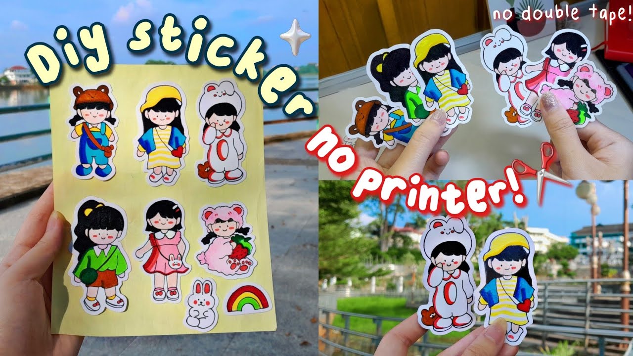 Cara membuat stiker kawaii | Diy kawaii stickers no printer!! easy to ...
