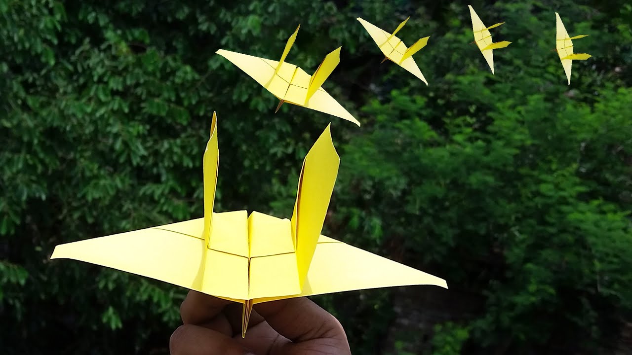 How To Make Paper Rocket Plane Flying In The Sky | Throwing Paper ...