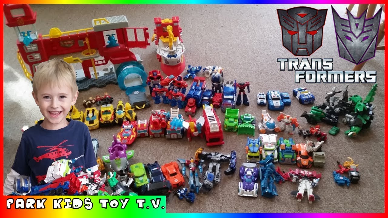 HUGE Transformers Toy Collection! Rescue Bots, Robots in Disguise ...