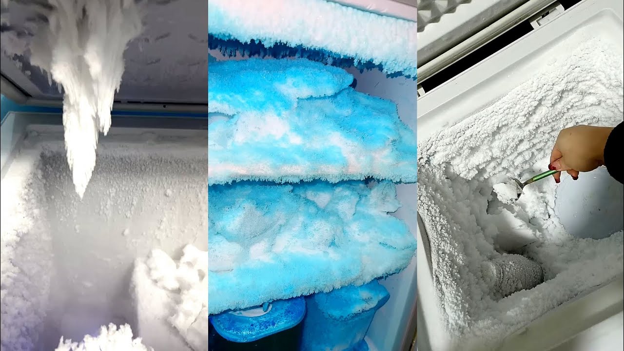 FREEZER FROST EATING & SCRAPING / WHITE ICE. ICE EATING - YouTube