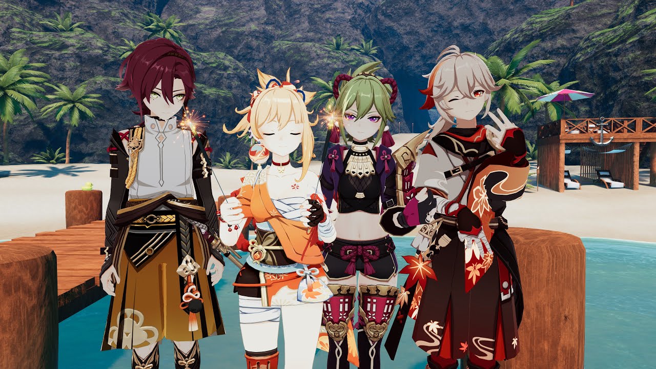 Yoimiya showing off her skills to her friends! - YouTube