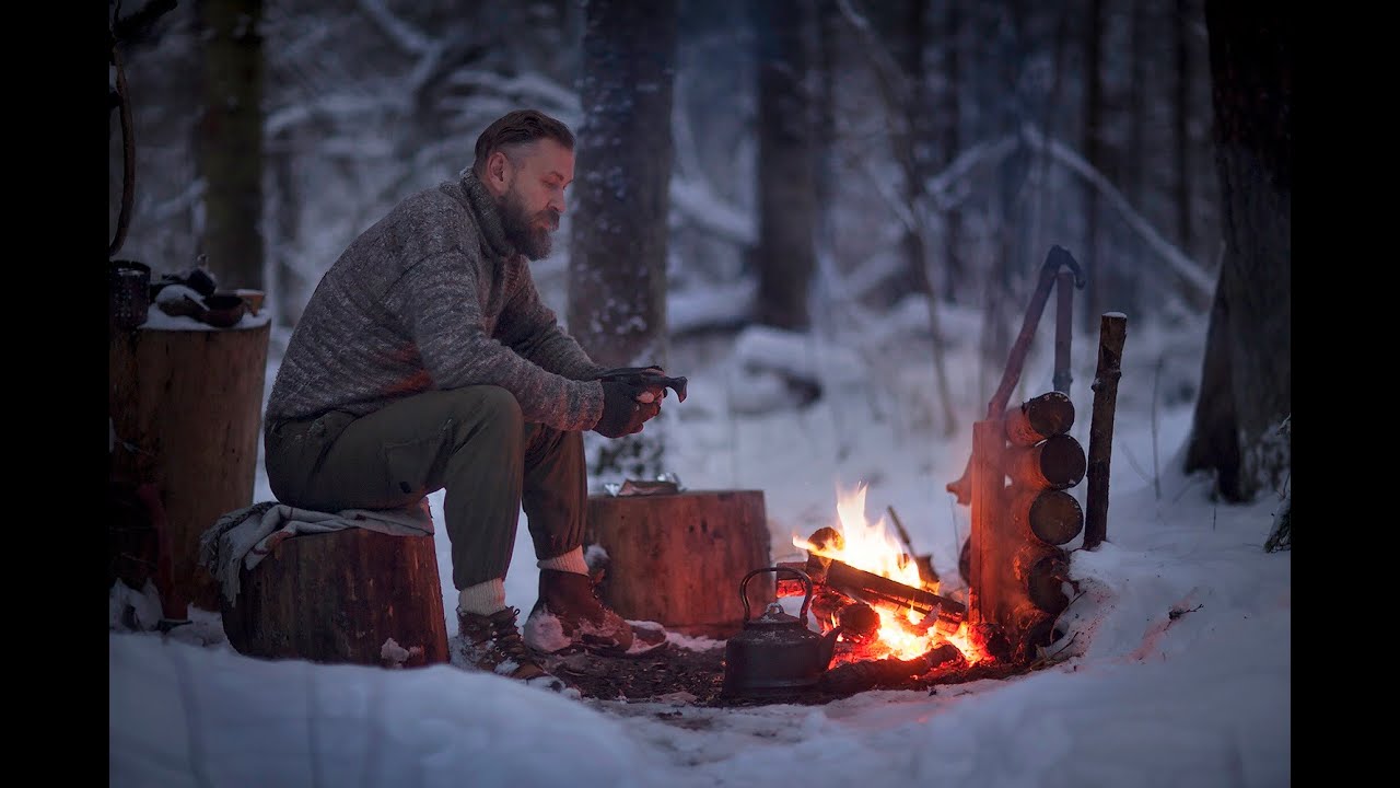 The day of bushcraft winter trip. - YouTube
