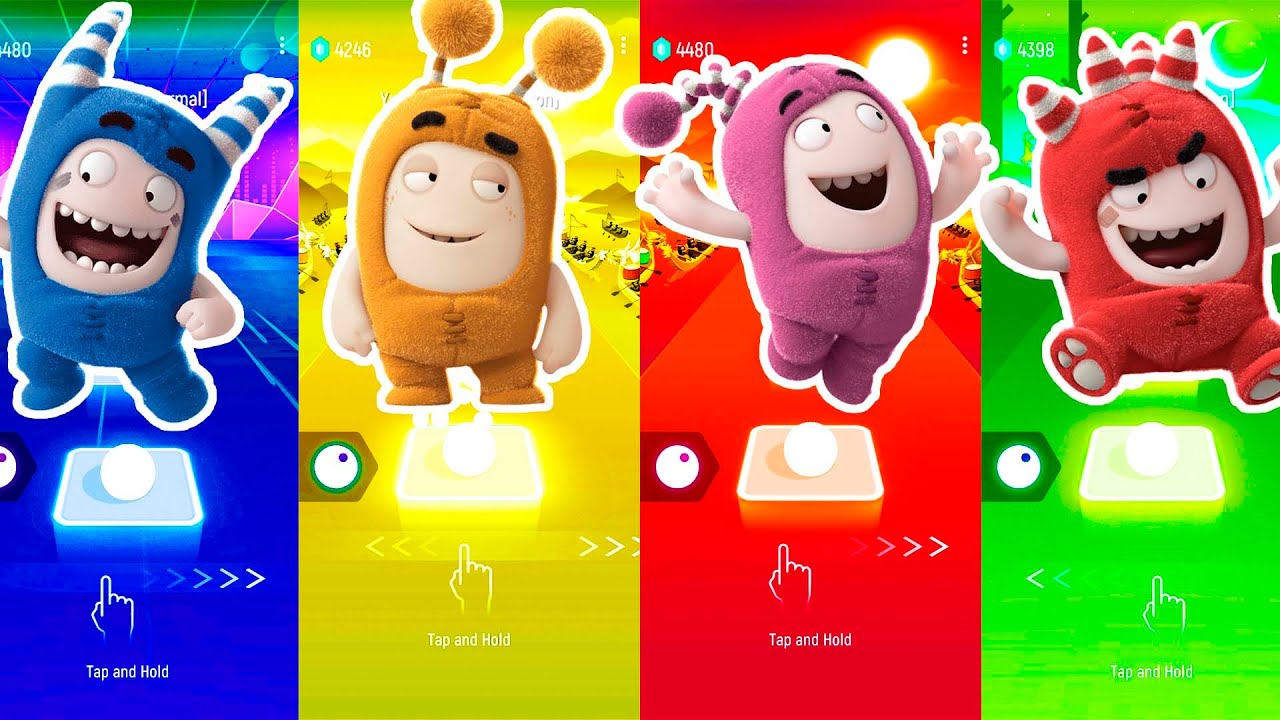 Blue Oddbods VS Yellow Oddbods VS Purple Oddbods VS Red Oddbods | Tiles ...