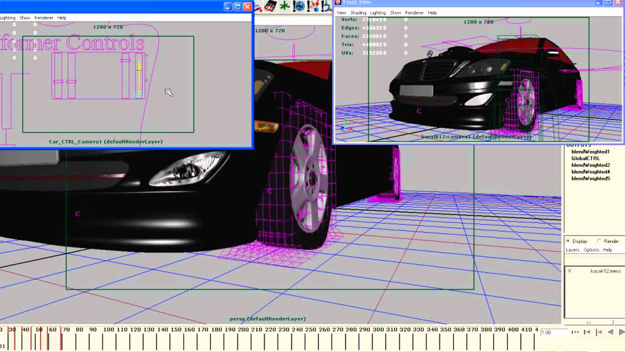 Easy car rig for maya 2008 - YouTube