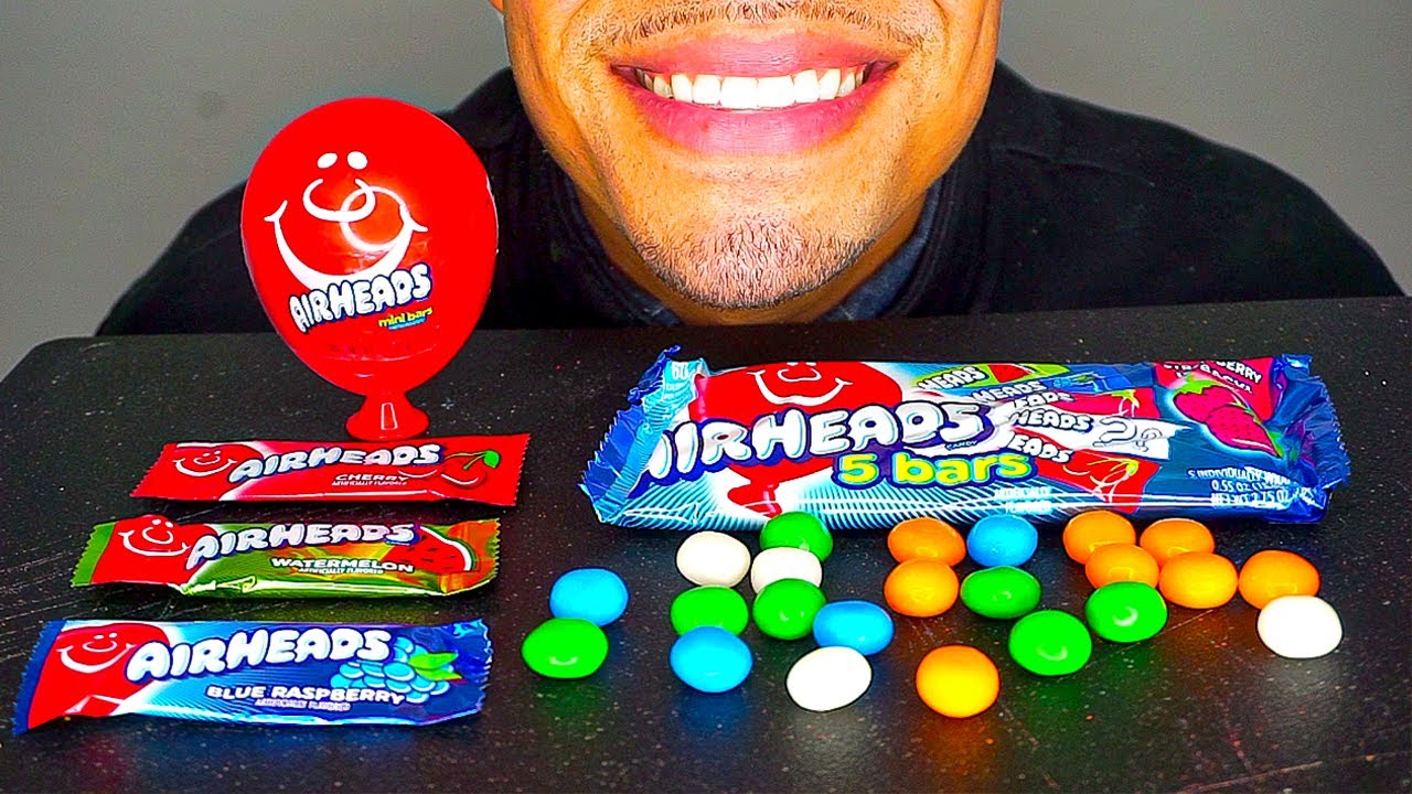 ASMR EATING CANDY MUKBANG JERRY TREATS PARTY AIRHEADS BITES MYSTERY ...