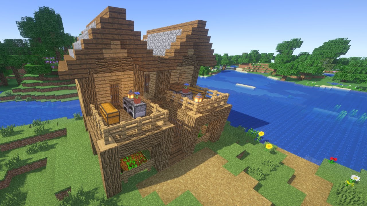 Minecraft: Two Player Starter House With Farm (TUTORIAL) - YouTube