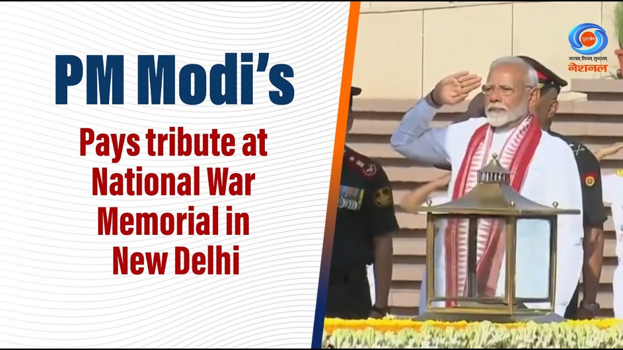 PM Modi pays tribute at National War Memorial in New Delhi - YouTube