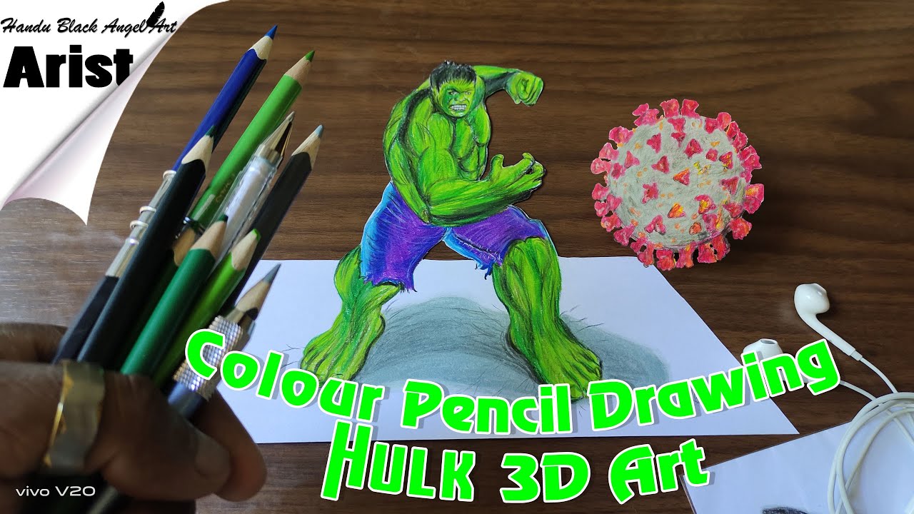 Drawing Hulk 3d