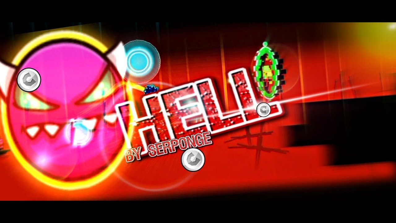 Hell (Medium Demon) - ALL COINS - By: Serponge | Geometry Dash 2.11 (MÓVIL) - YouTube