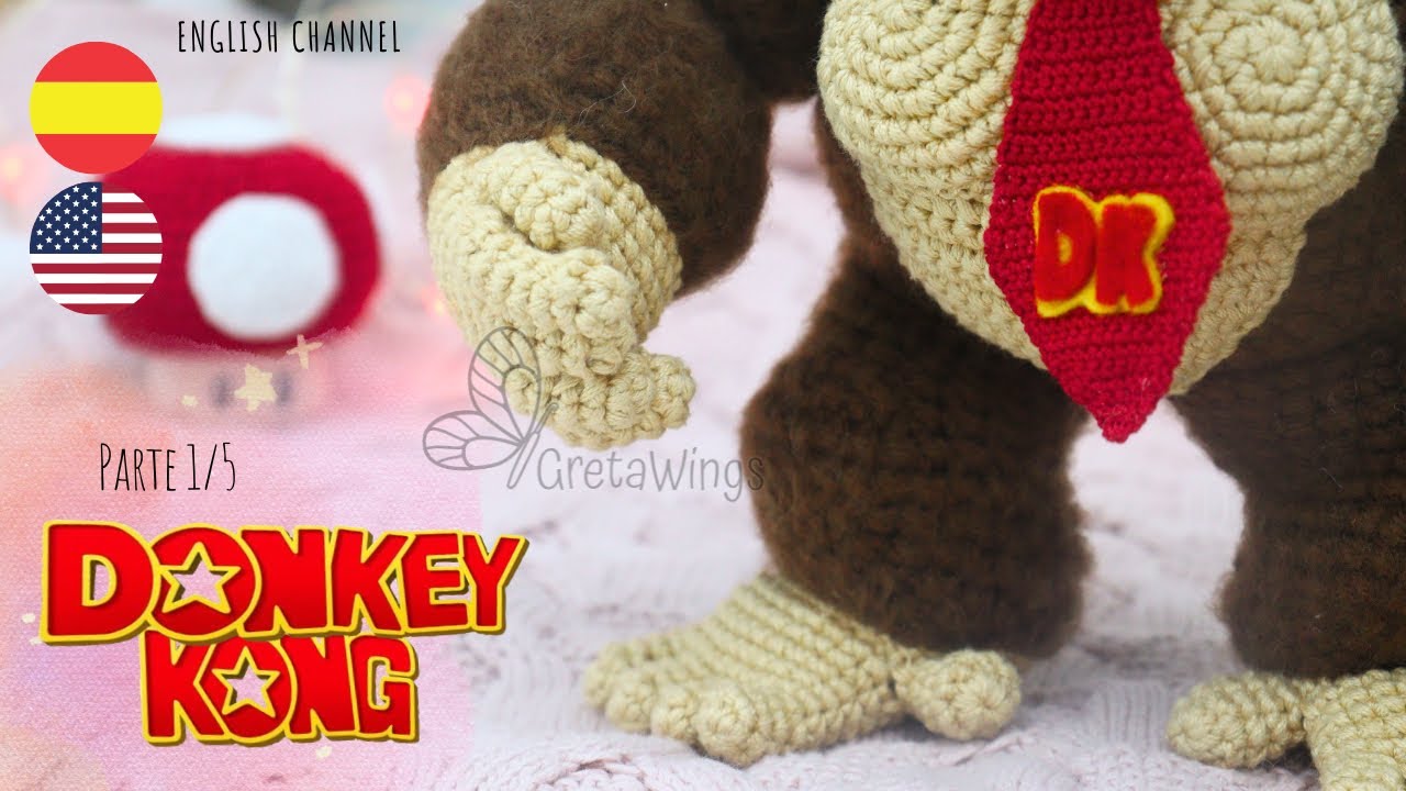 How to crochet Donkey Kong Amigurumi | PART 1/5 | Subtitled 🇺🇸🇪🇸 ...