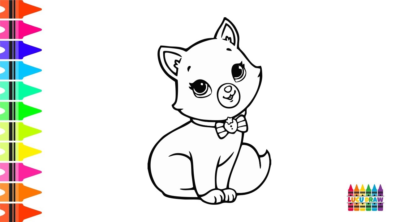 menggambar kucing | cara menggambar dan mewarnai kucing # ...