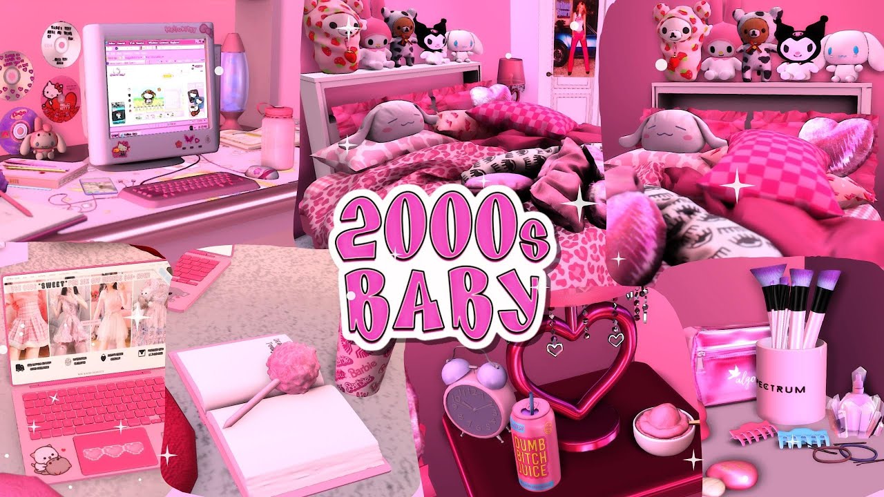 *FREE* Pink Y2K Bedroom Download | Clutter/Furniture CC Folder + CC ...