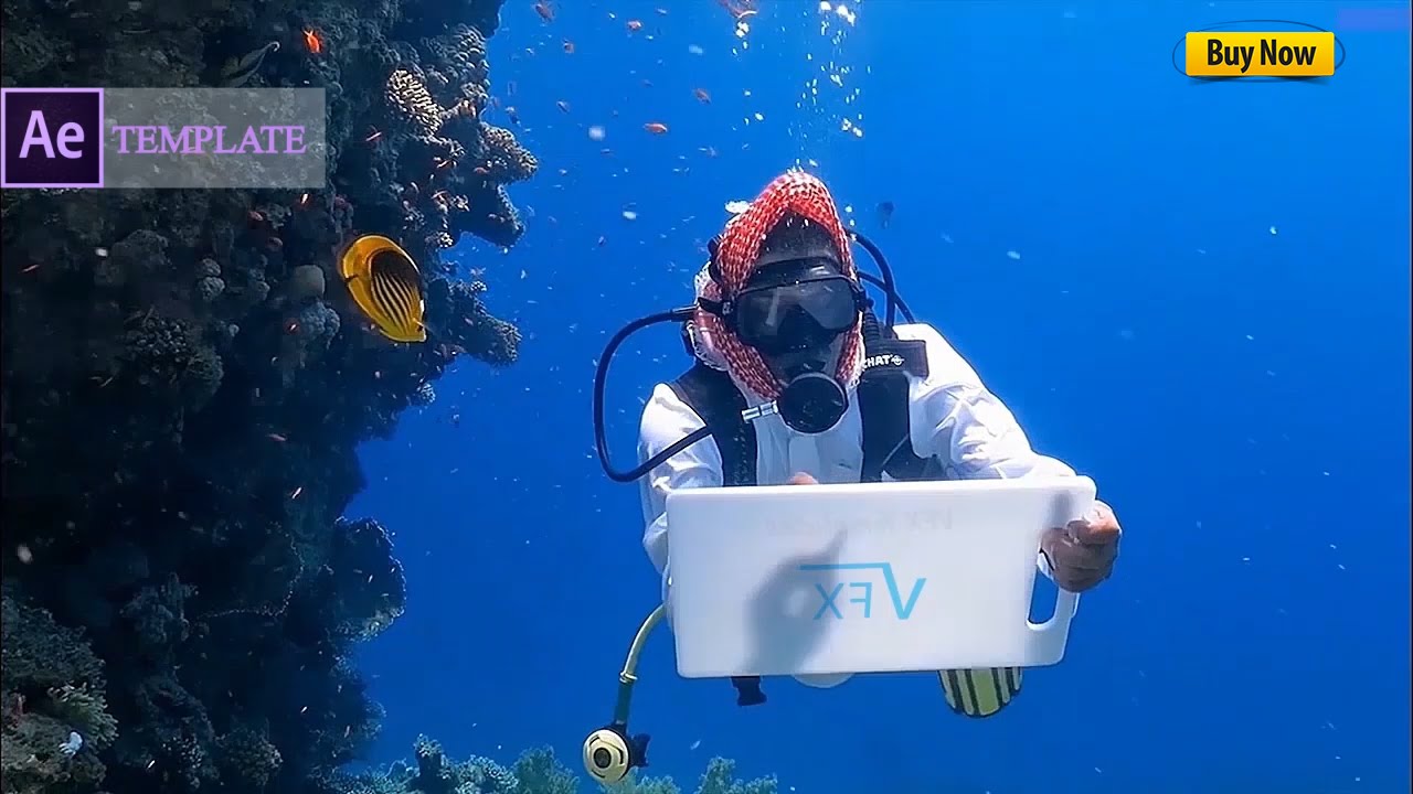 write your message UNDERWATER Template AE for Advertising | Video ...