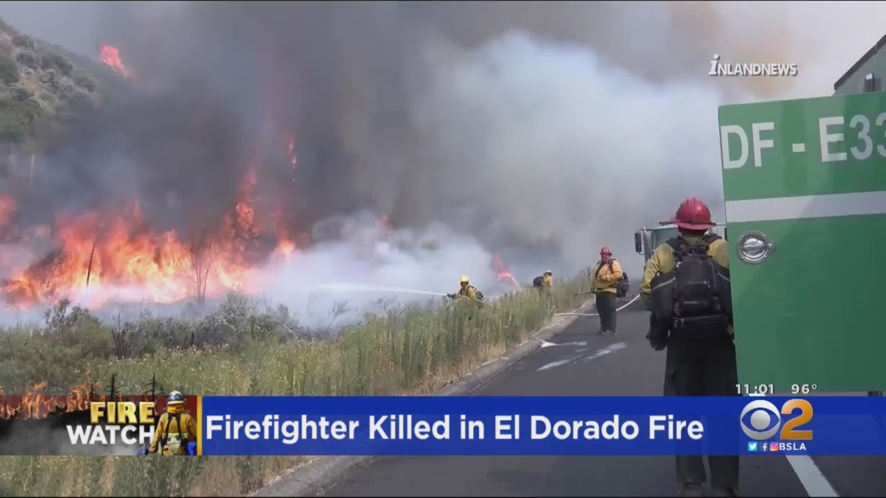 Firefighter Dies While Battling The El Dorado Fire Near Yucaipa - YouTube
