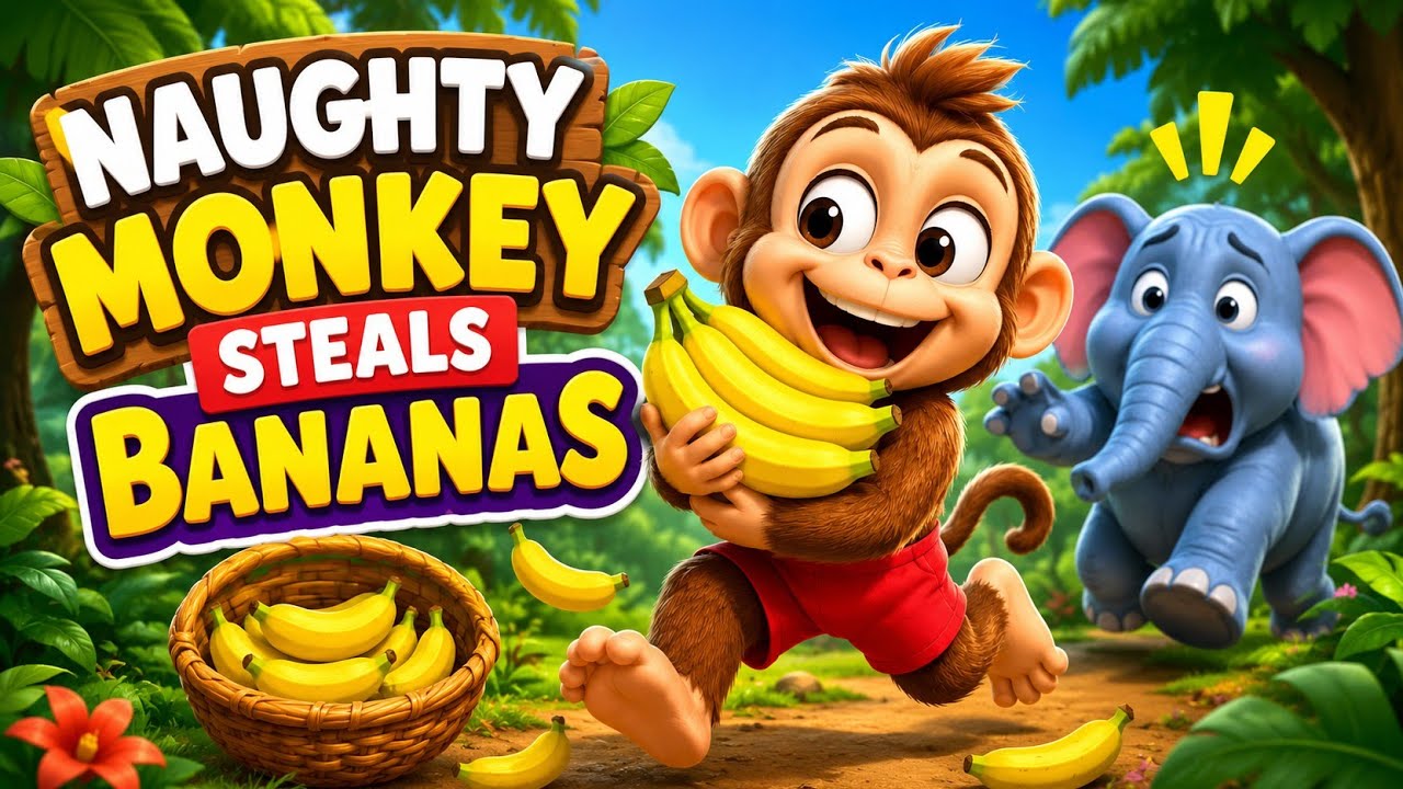 🍌 Monkey Chori Karke Bhaaga! 🐵 | Kids Cartoon Animation - YouTube