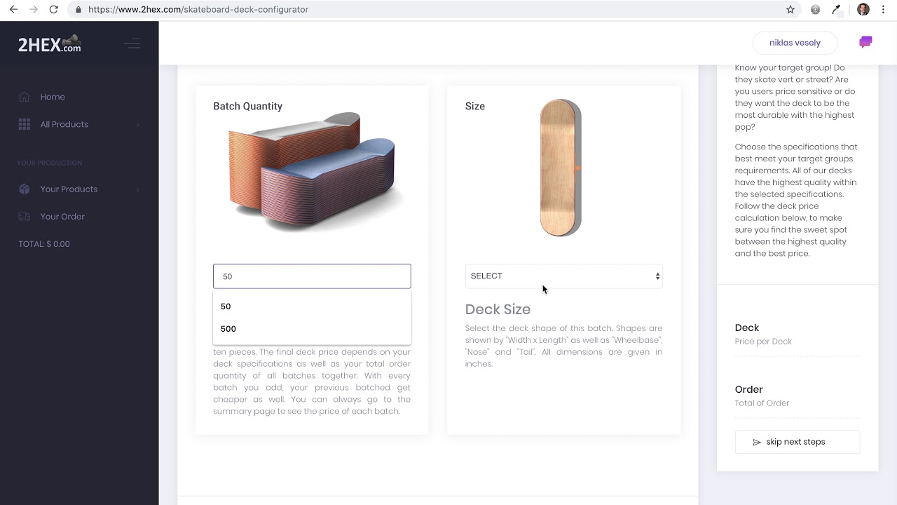 2HEX Skateboard Factory Deck Configurator - YouTube