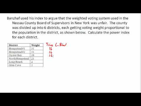 Banzhaf power index 4 - YouTube
