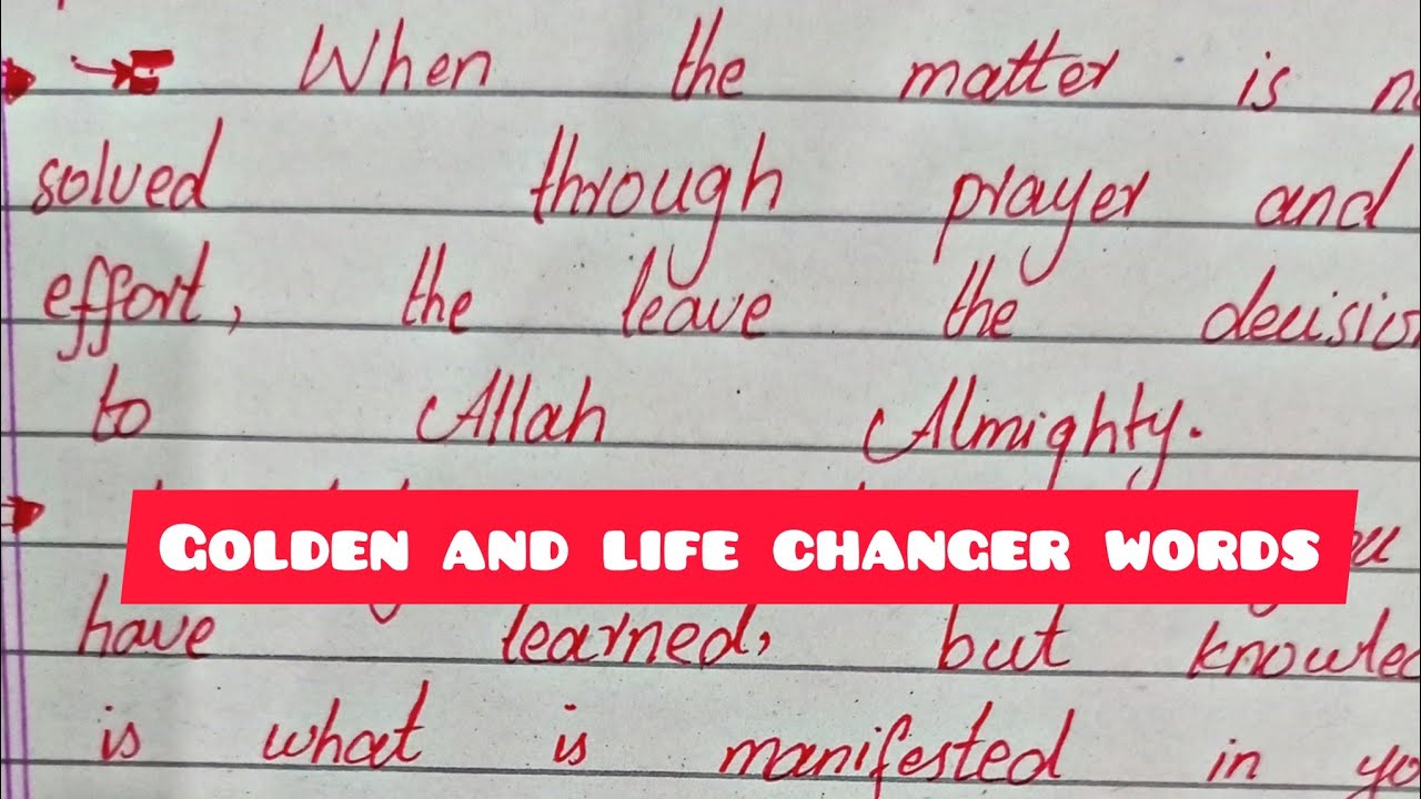 Goldenandlifechanger words. Amazingquotes.collection of beautiful ...