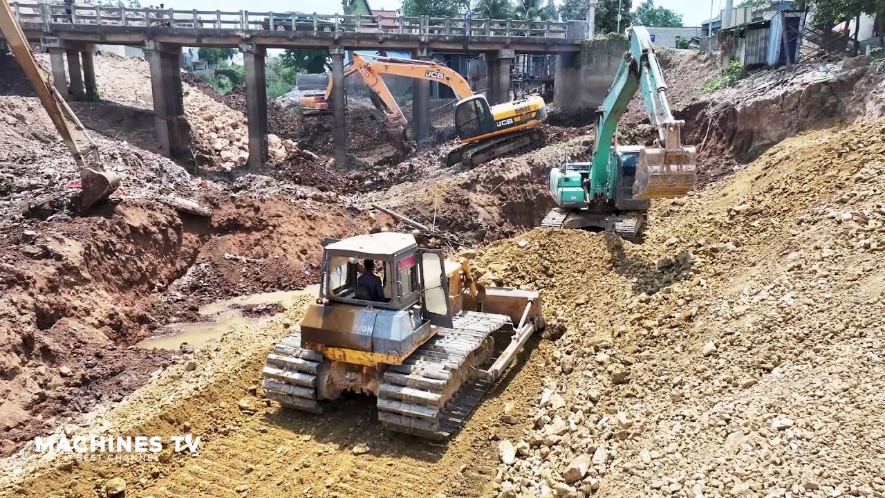 New Update Concrete CANAL Construction Digging Clearing Mud, Trimming ...