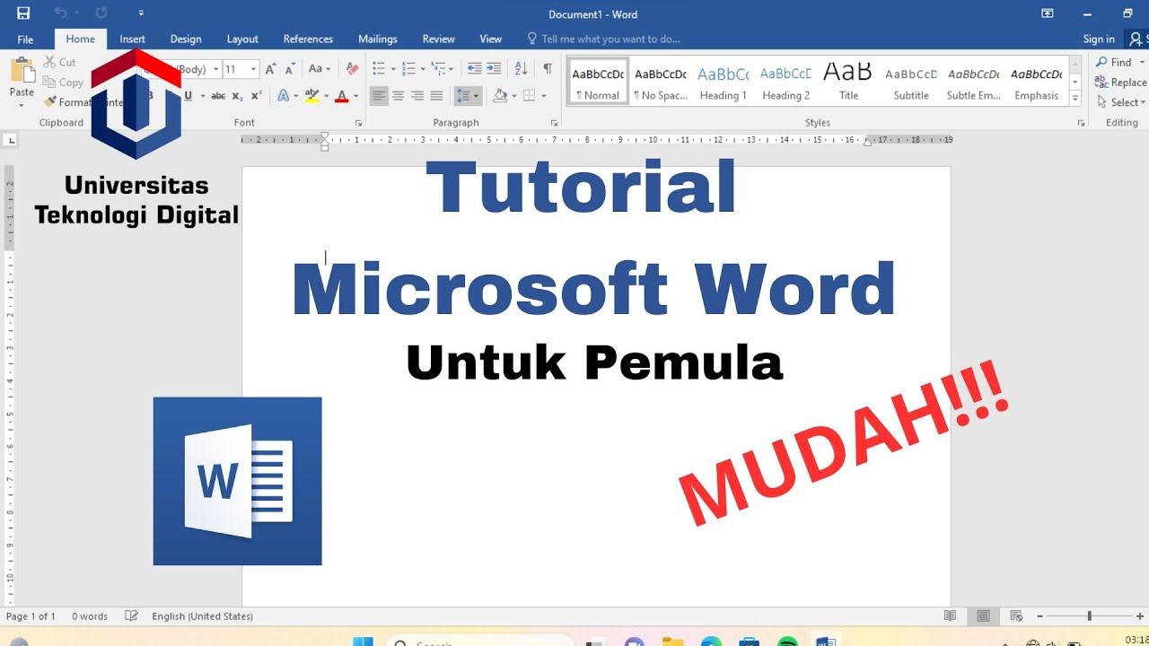 Tutorial Dasar Pengaplikasian Microsoft Word untuk Pemula | Ets ...