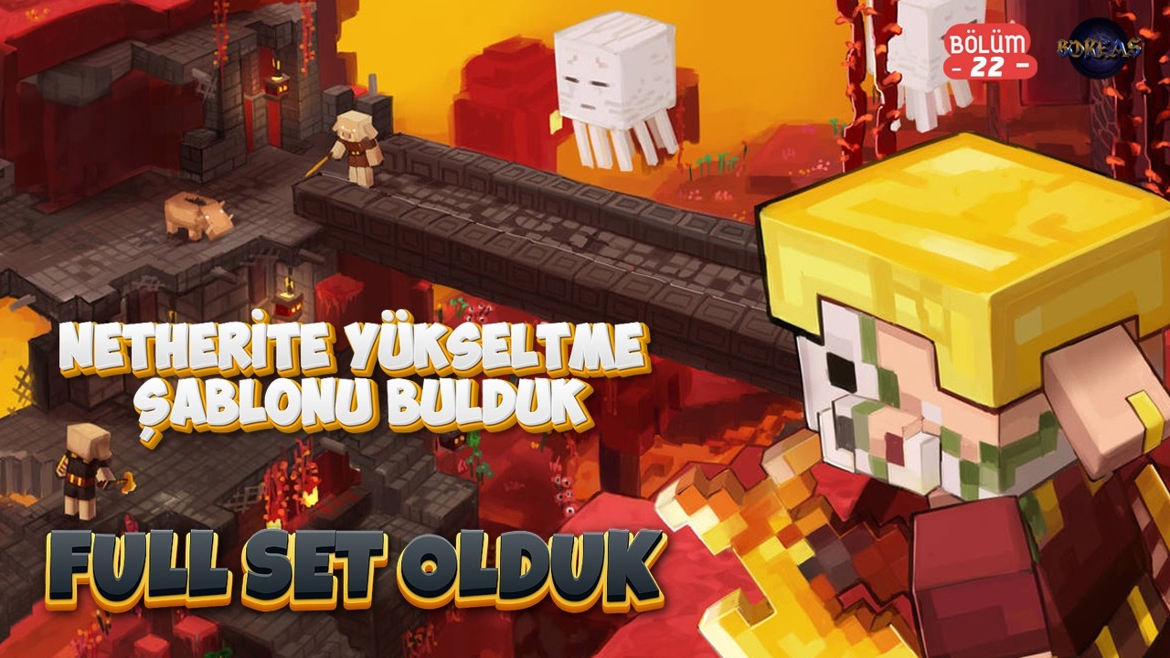 FULL SET OLDUK | NETHERİTE YÜKSELTME ŞABLONU | MİNECRAFT 1.20.4 #22 ...