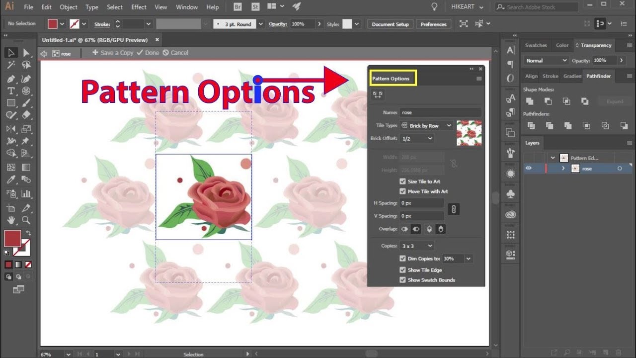 How to Use the "Pattern Options" Window Menu in Adobe Illustrator - YouTube