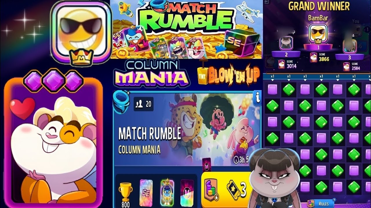 Match Rumble 20 Players Column Mania + Blow'Em Up | 3 Tickets | Match ...