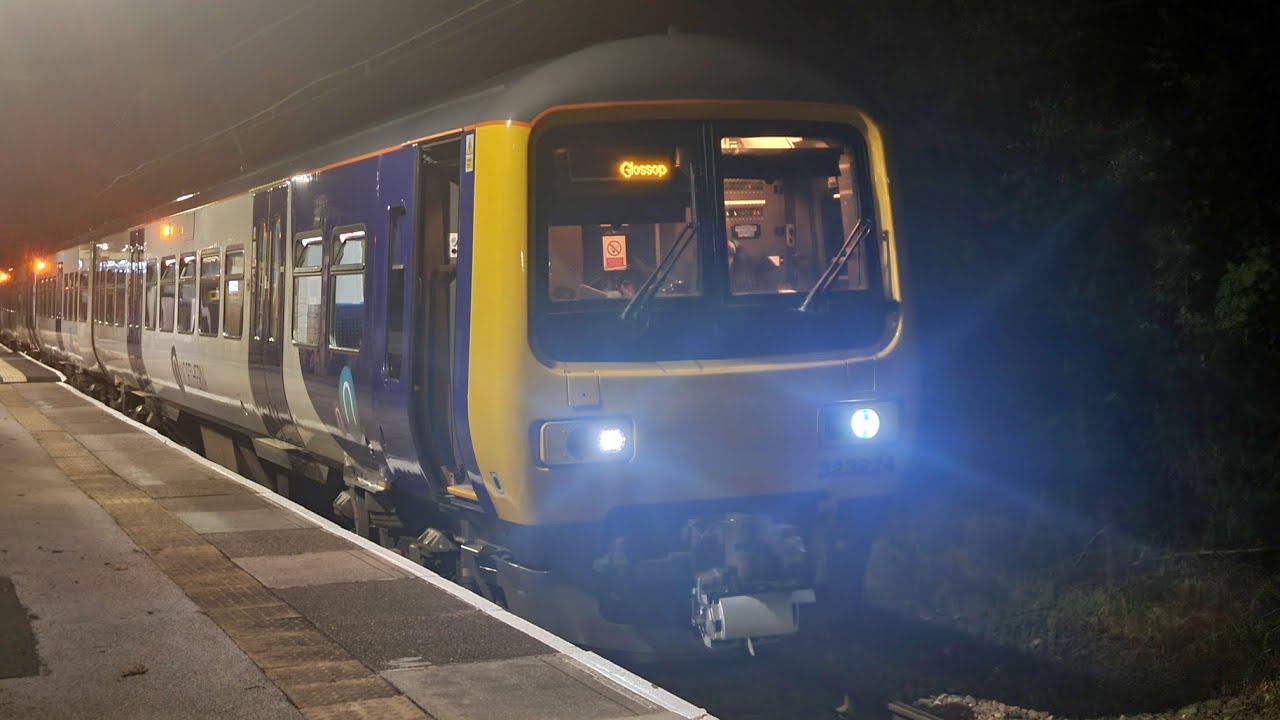 Northern Trains EMU 323 224 at Hadfield on 2G35 to Glossop then 5W34 ...