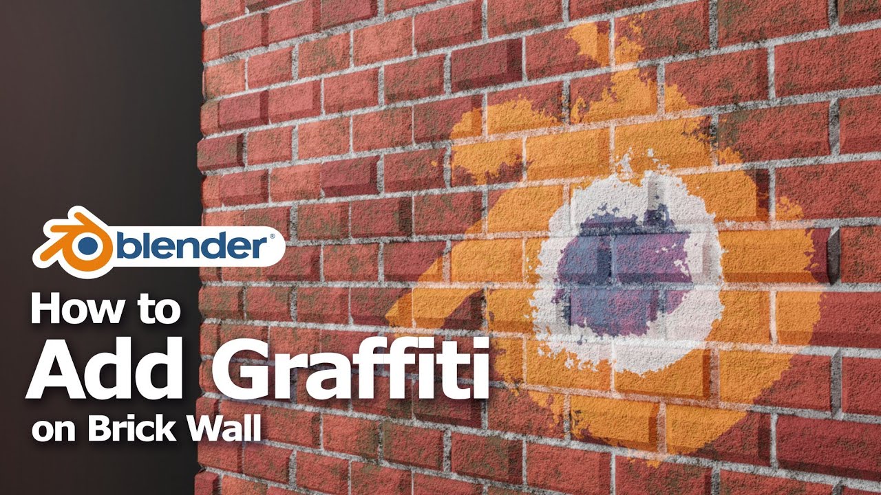 How to Add Graffiti on Brick Wall | Blender Procedural Texture | Adding Graphic or Logo or ...
