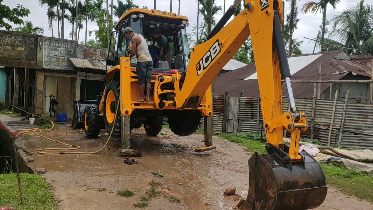 How to wash JCB || jcb washing kaise kare || jcb 3dx supper washing ...