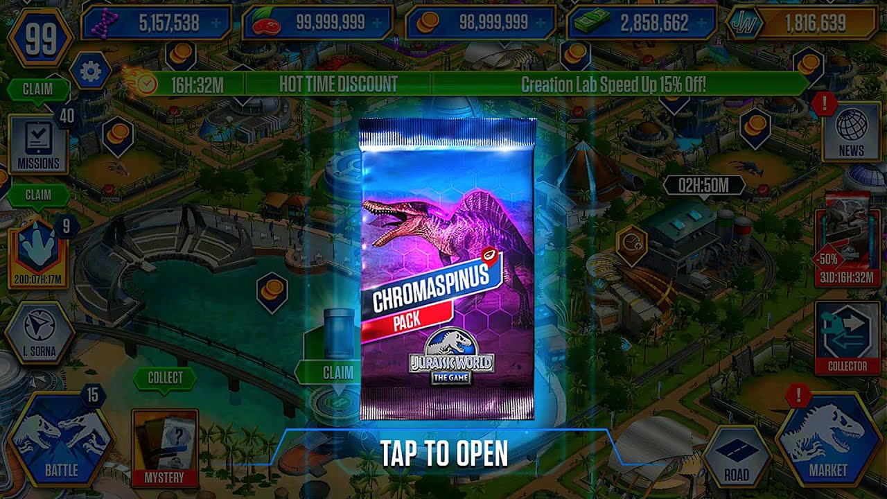 CHROMASPINUS PACK CHORMASPINUS TOURNAMENT | JURASSIC WORLD THE GAME ...