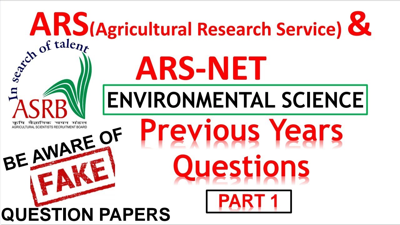 ARS NET-Environmental Science Previous Years MCQ Discussion - YouTube