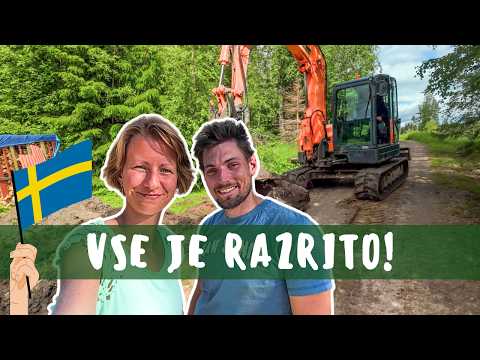 Zaključena okolica = TOTALNA ŠTALA | Frezanje štorov, kopanje z bagrom & setev trave | Urejanje vrta