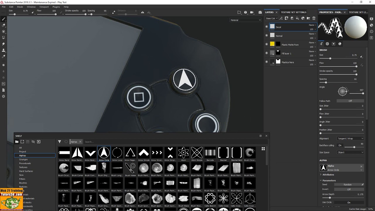 Corso Voxel Remesh 3ds max e Substance Painter: 024 Decalcomanie - YouTube