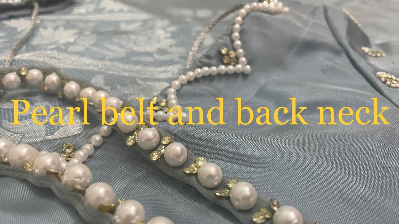 Pearl scalap back neck with belt .. - YouTube