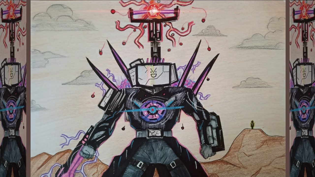 how to draw titan tv man in skibidi toilet 77 part 4 - YouTube