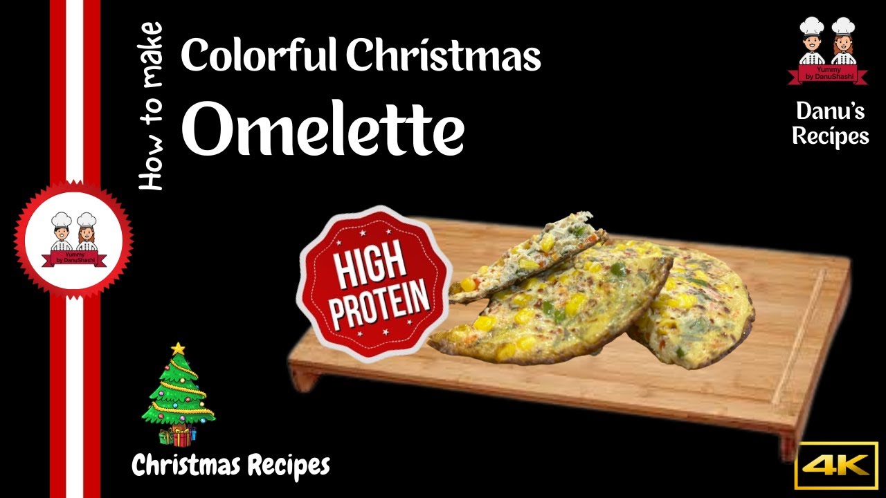 How to make Colorful Christmas Omelette | Christmas Recipes | ASMR ...