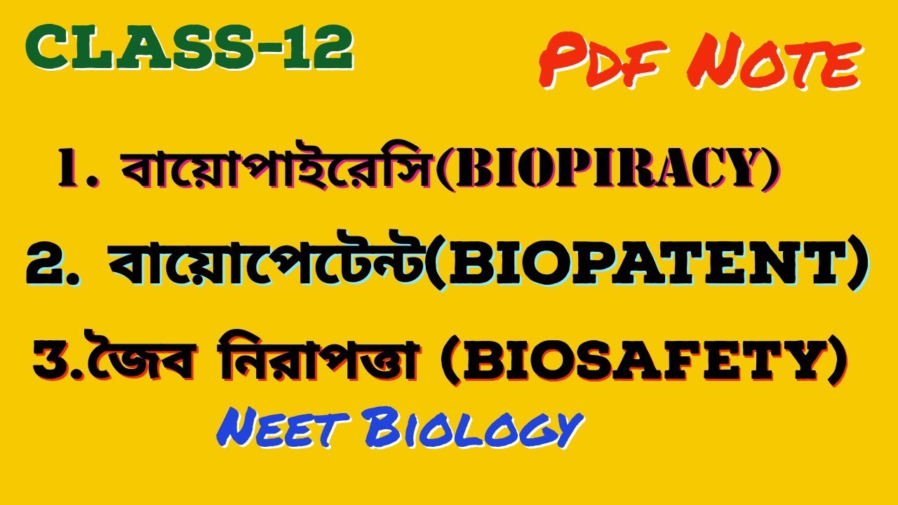 Class 12|Part-2|বায়োপাইরেসি (Biopiracy),বায়োপেটেন্ট(Biopatent),জৈব ...