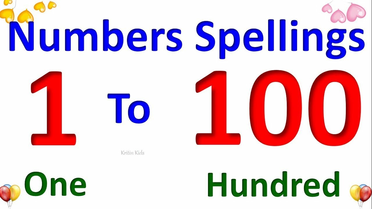 Numbers name 1 to 100 | One to Hundred Spelling |One to Hundred ...