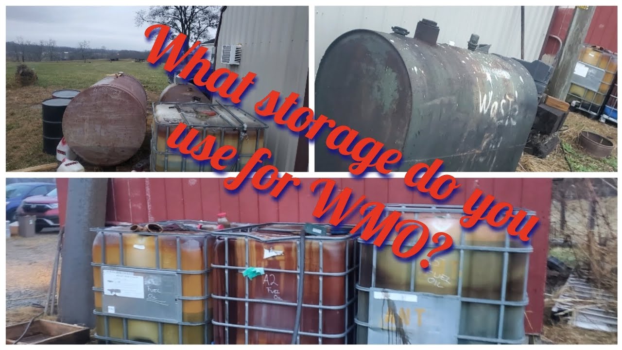 Waste Motor Oil storage. My wmo totes. IBC totes. - YouTube