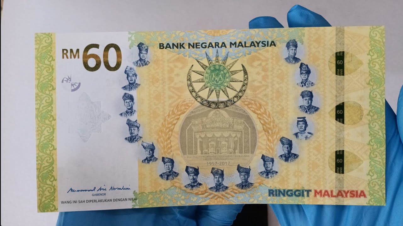 Malaysia 2017 60th Merdeka RM60 Commemorative banknote - YouTube