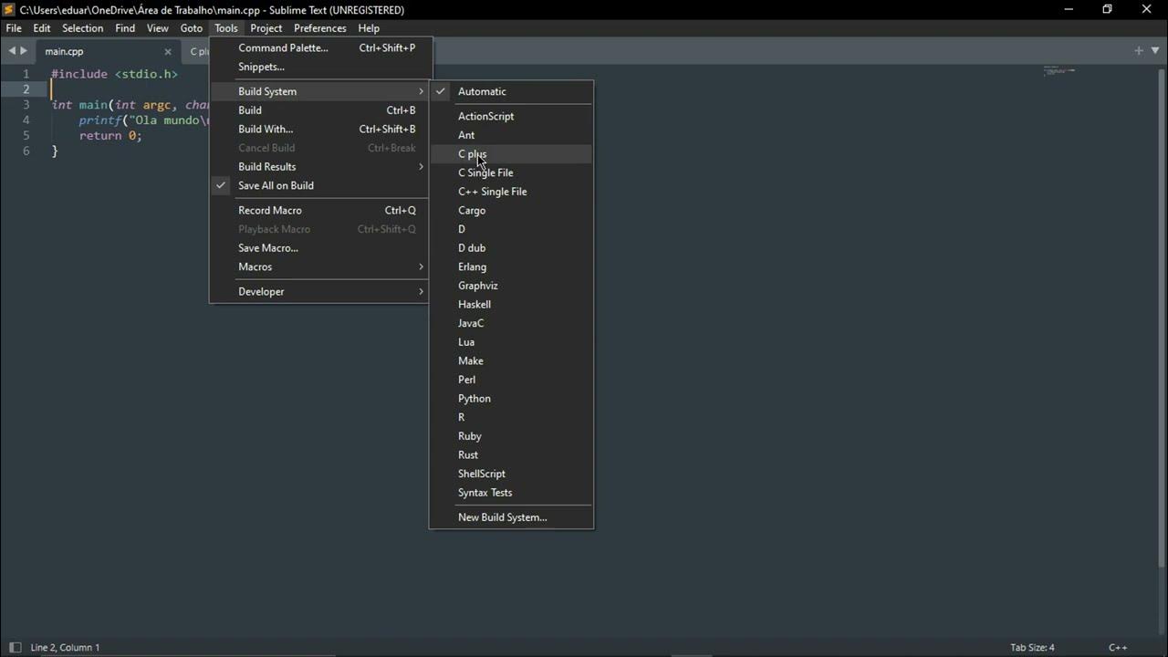 Configurando Sublime Text para compilar e executar códigos fonte C ou ...