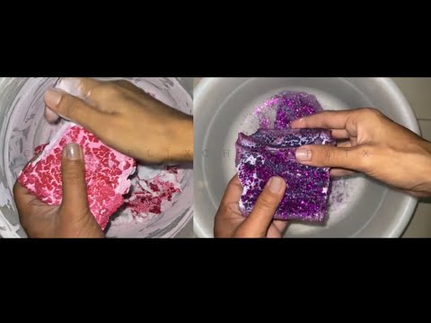 ASMR Citric dyed blocks 💕💜 2 batches | Crushing sound | Crunchy ...