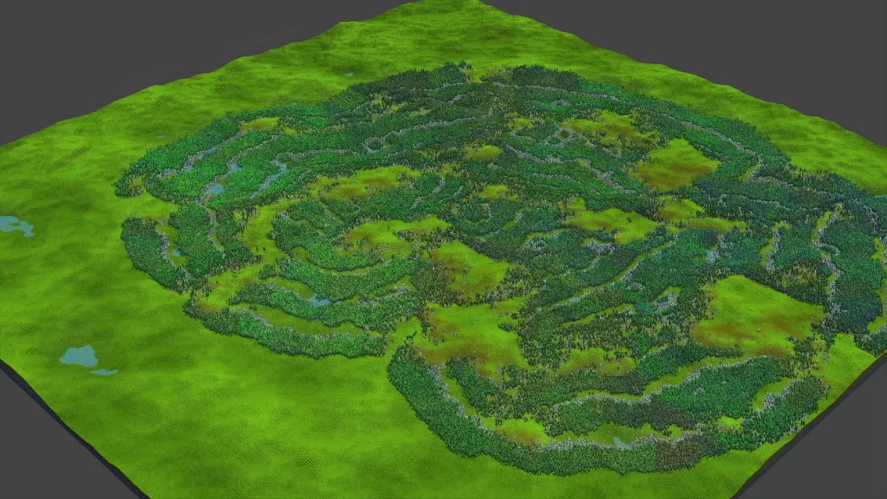 Evolution simulation with 200k unique trees - YouTube