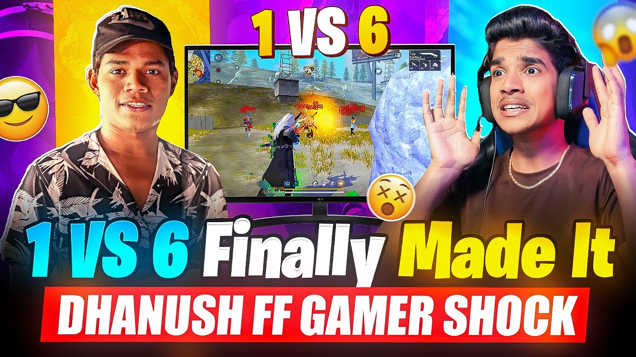 🤯1 VS 6 FINALLY MADE IT | DHANUSH FF GAMER SHOCK 🥵| FREE FIRE IN TELUGU ...